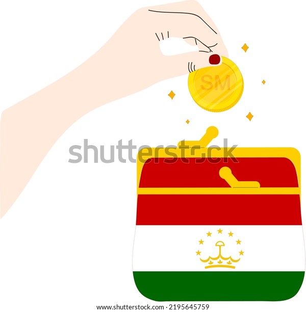 Tajik Flag Vector Hand Drawntajikistani Somoni Stock Vector (Royalty ...