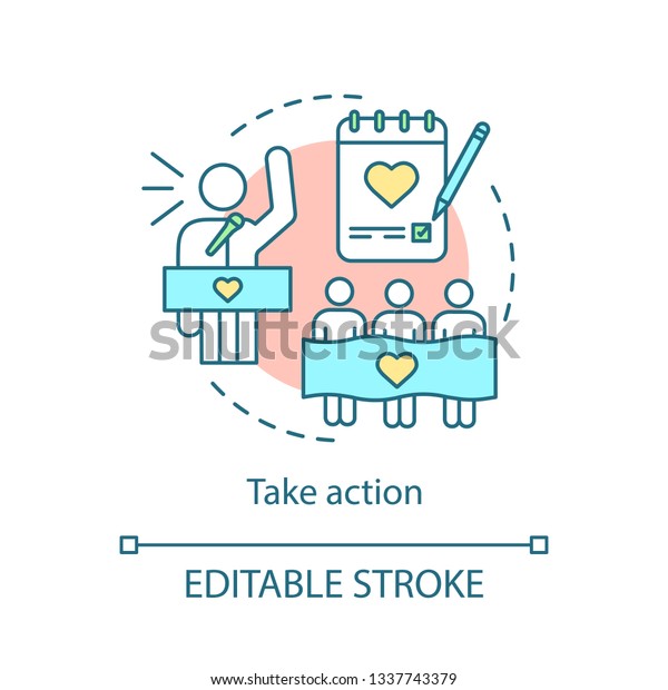 Take Action Concept Icon Social Movements Stock Vector (Royalty Free ...