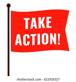 Take Action Flag Icon Symbol Flat Stock Vector (Royalty Free) 621926327 ...