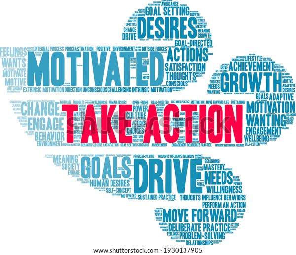 Take Action Word Cloud On White Stock Vector (Royalty Free) 1930137905 ...