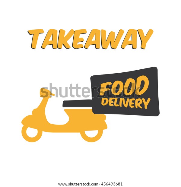 Take Away Food Delivery Vector Logo Stock Vector (Royalty Free) 456493681