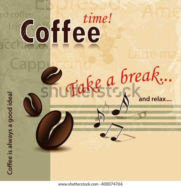 Take Break Coffee Background Retro Abstract Stock Vector (Royalty Free ...