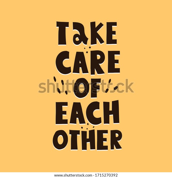Take Care Each Other Hand Drawing Stock Vector (Royalty Free ...