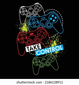 Take Gamer Line Art Vector Control Stock Vector (Royalty Free ...