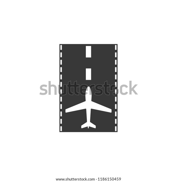 Takeoff Landing Strip Icon Element Airport Stock Vector (Royalty Free ...