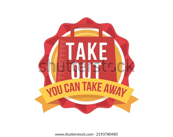 Takeout Icon Vector Illustration Label Stock Vector (Royalty Free ...