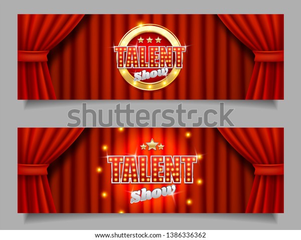 Talent Show Horizontal Vector Banner Template Stock Vector (Royalty ...