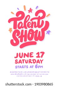 Talent Show Vector Lettering Invitation Stock Vector (Royalty Free ...