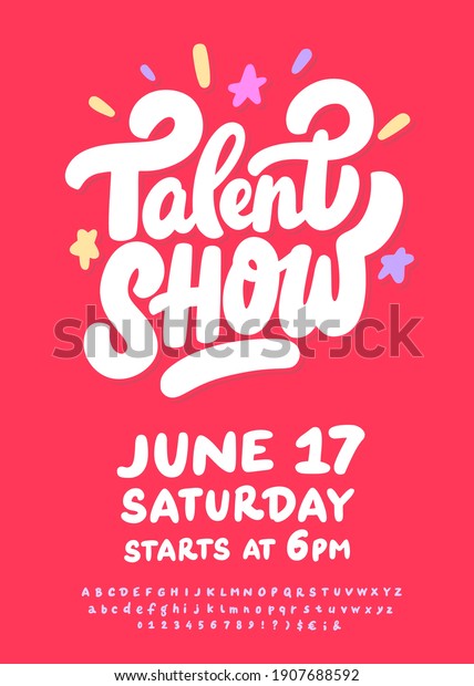 Talent Show Vector Lettering Invitation Stock Vector (Royalty Free ...