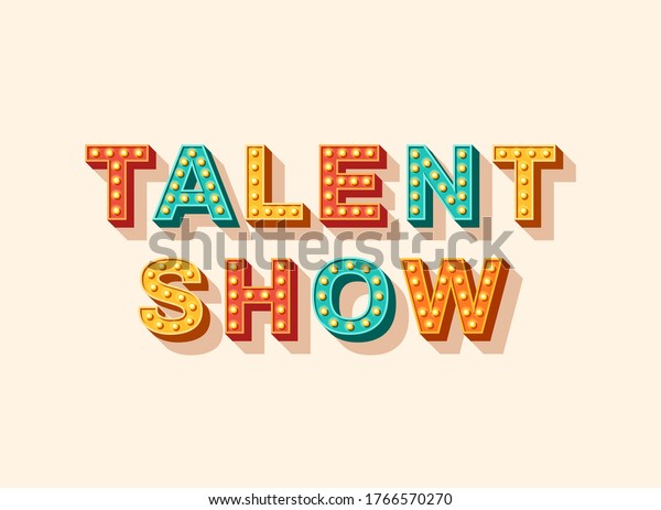 Talent Show Vector Lettering Typography Light: เวกเตอร์สต็อก (ปลอดค่า ...