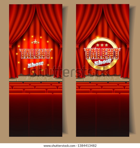 Talent Show Vertical Vector Banner Template Stock Vector (Royalty Free ...