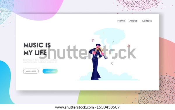 Talented Artist Performing On Scene Website Stock Vector (Royalty Free ...