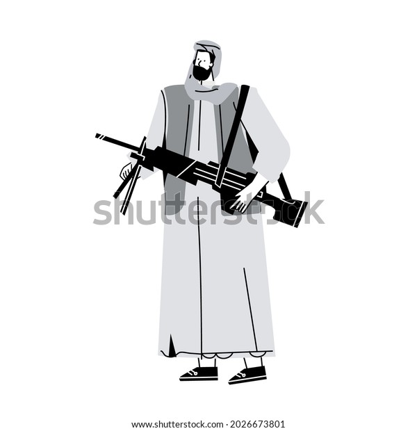 Taliban Guy Head Man Bearded Mustache Stock Vector (Royalty Free ...