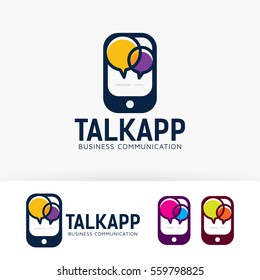 Talk Apps Logo Design Communication Online Stock Vector (Royalty Free ...