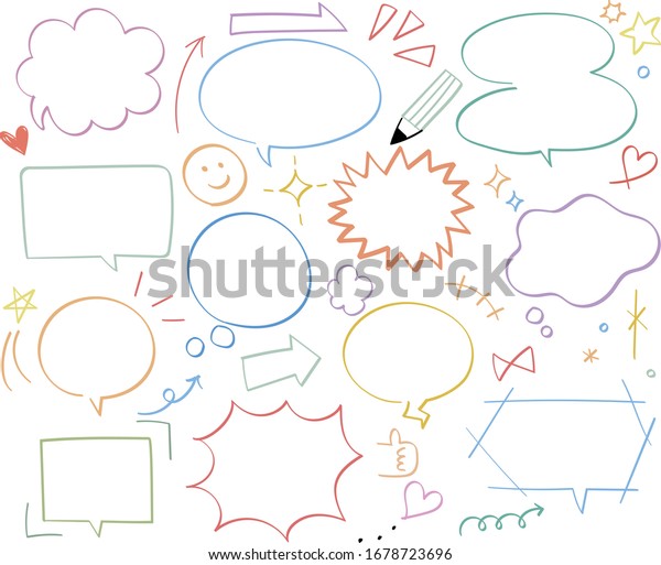 Talk Frame Speak Text Colorful Set Stock Vector (Royalty Free ...
