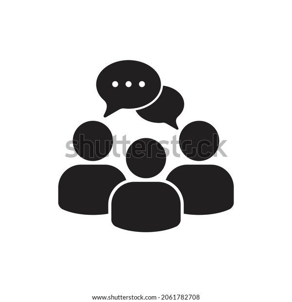 Talk Icon Set Discussion Dispute Symbol Stock Vector (Royalty Free ...