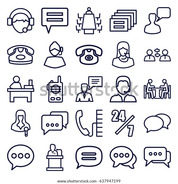 Talk Icons Set Set 25 Talk Stock Vector (Royalty Free) 637947199