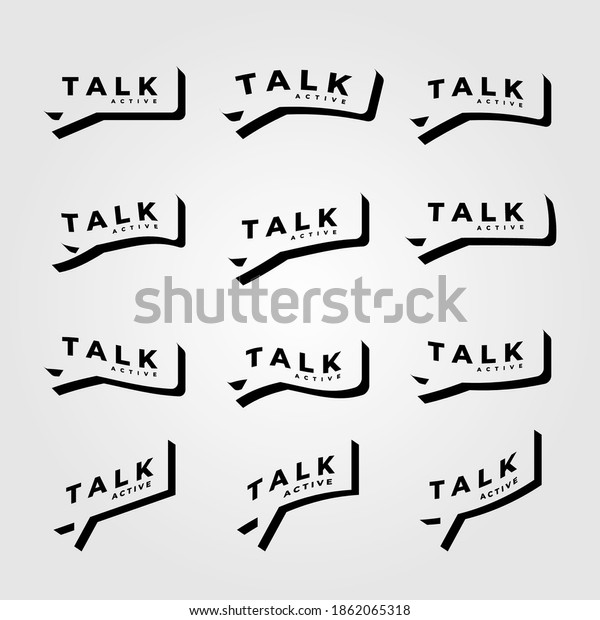 Talk Logo Symbol Minimalist Vector Illustration Stock Vector (Royalty ...