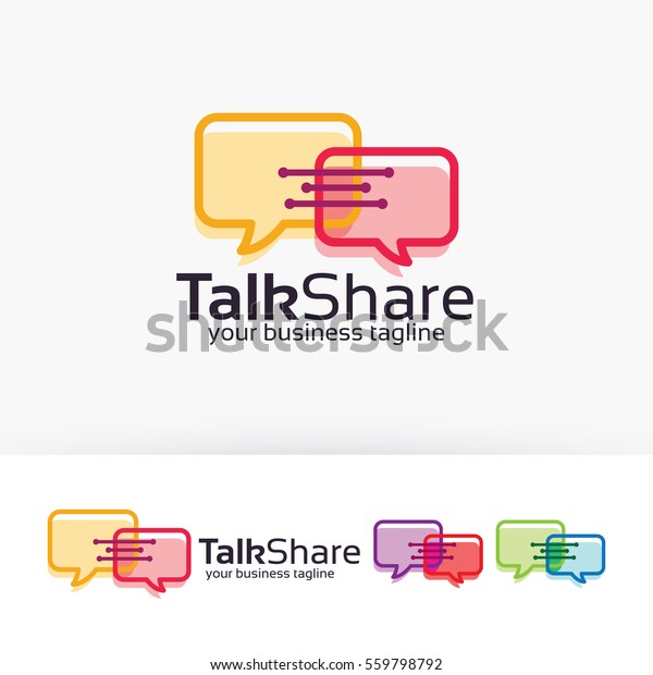 Talk Share Logo Design Communication Online Stock Vector (Royalty Free ...