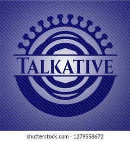 Talkative Emblem Denim Texture Stock Vector (Royalty Free) 1279558672 ...