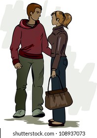 Talking Couple Stock Vector (Royalty Free) 108937073 | Shutterstock