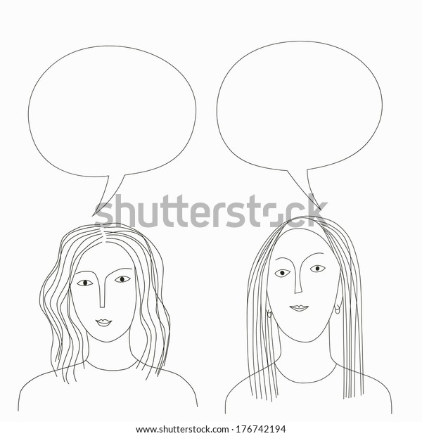 Talking Girls Stock Vector (Royalty Free) 176742194