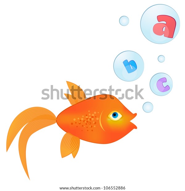 Talking Goldfishgoldfish Letters Inside Floating Bubbles Stock Vector ...