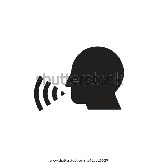 말하는 머리 - 웹 블랙 아이콘 스톡 벡터(로열티 프리) 1482325529