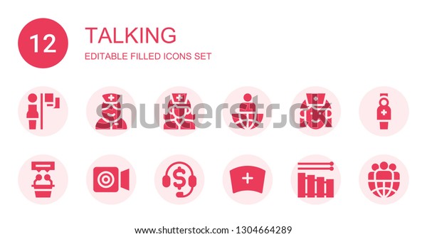 Talking Icon Set Collection 12 Filled Stock Vector (Royalty Free ...