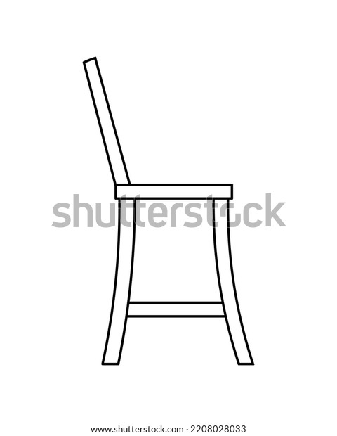 Tall Bar Chair Side View Hand Stock Vector (Royalty Free) 2208028033 ...