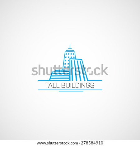 Tall Buildings Logo Flat Style Stock Vector (Royalty Free) 278584910 ...