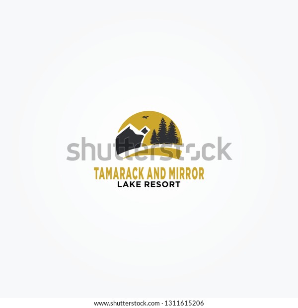 Tamarack Mirror Vector Travel Logo That Stock Vector (Royalty Free ...