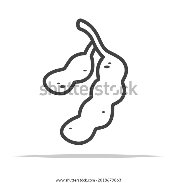 Tamarind Fruit Outline Icon Vector Isolated Stock Vector (Royalty Free ...