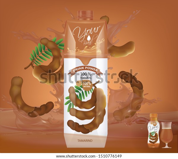 Tamarind Packaging Carton On Splash Brown Stock Vector (Royalty Free ...