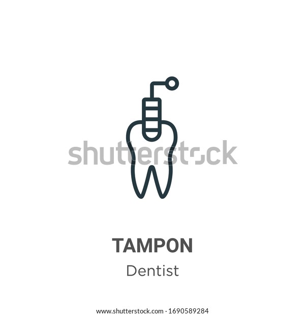 Tampon Outline Vector Icon Thin Line Stock Vector (Royalty Free ...