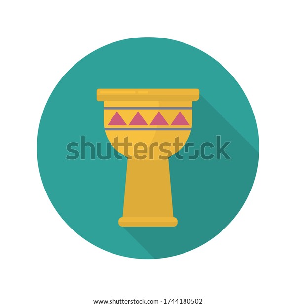 Tamtam Flat Illustration Bongo Circle Icon Stock Vector (Royalty Free ...