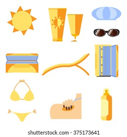 Tan Icons Set Isolated On White Stock Vector (Royalty Free) 375173641