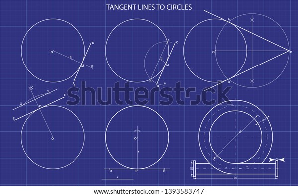 Tangent Lines Circles On Technic Background Stock Vector (Royalty Free ...