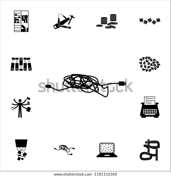 Tangled Cable Icon Chaos Icons Universal Stock Vector (Royalty Free ...