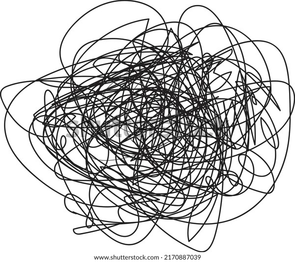 Tangled Line Black White Element Stock Vector (Royalty Free) 2170887039 ...