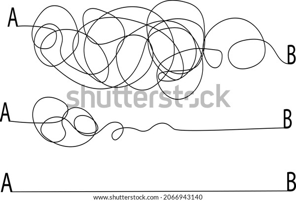 Tangled Path Alphabet Letters Concept Simplifying Stock Vector (Royalty ...