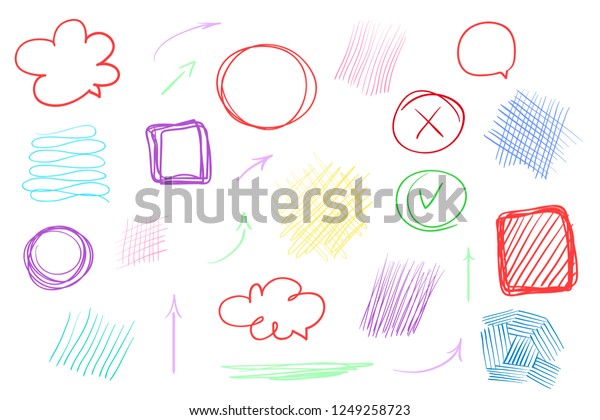 Tangled Shapes On White Hand Drawn Stock Vector (Royalty Free ...