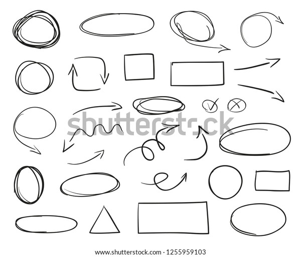 Tangled Shapes On White Hand Drawn Stock Vector (Royalty Free ...