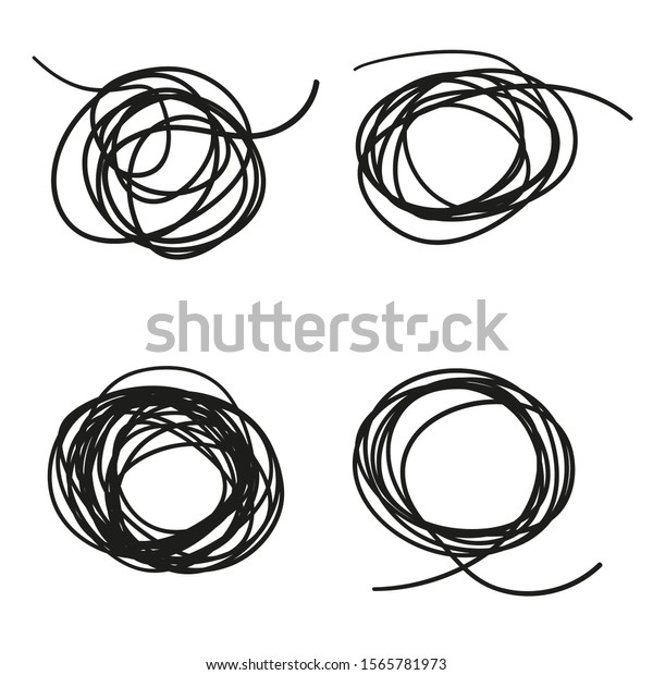 Tangled Shapes On White Hand Drawn Stock Vector (Royalty Free ...