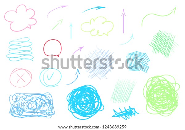 Tangled Shapes On White Set Infographic Stock Vector (Royalty Free ...