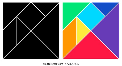 2,231 Colorful tangram pieces Images, Stock Photos & Vectors | Shutterstock