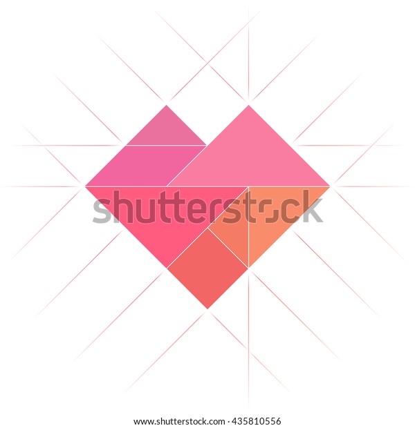 Tangram Heart Shape Abstract Geometric Art Stock Vector (Royalty Free ...