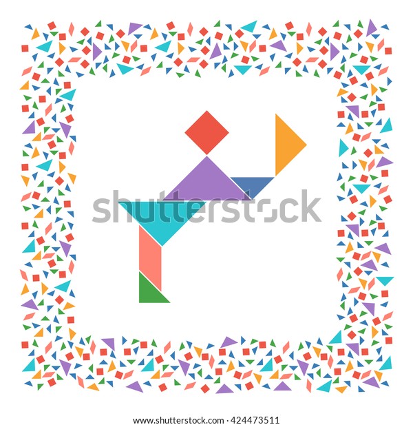 Tangram Man Taking Off Hat Traditional: เวกเตอร์สต็อก (ปลอดค่าลิขสิทธิ์ ...