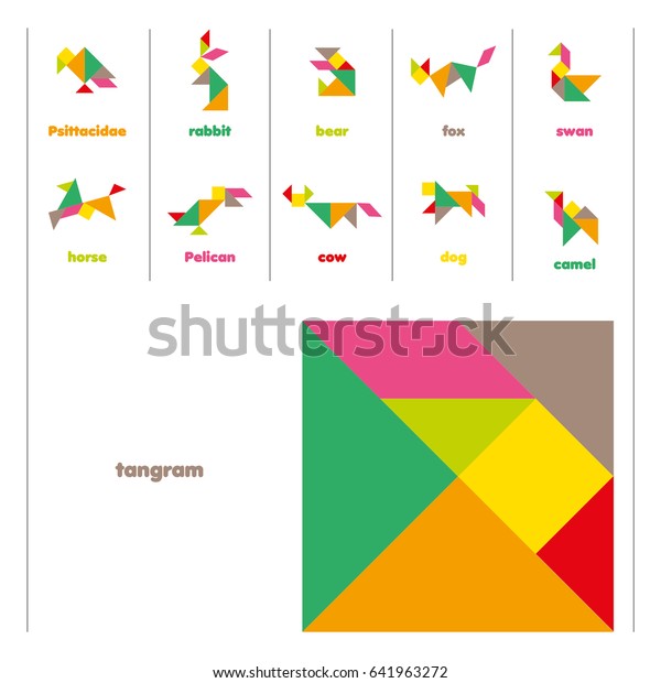 Tangram Play: Stock-Vektorgrafik (Lizenzfrei) 641963272 | Shutterstock