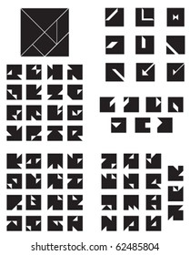 Tangram Square Collection Stock Vector (Royalty Free) 62485804 ...
